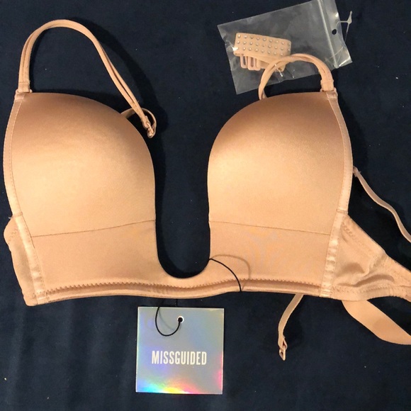 Missguided | Intimates & Sleepwear | Nude Plunge Bra With Extra Back ...
